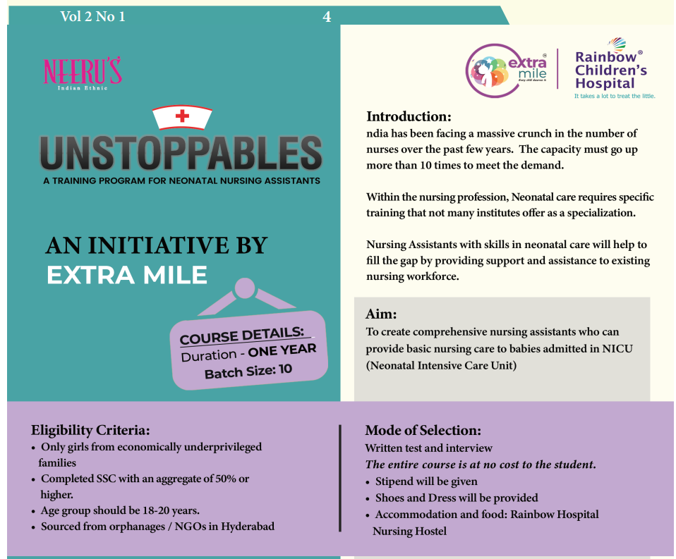 Neonatal Nurse Assistants- “UNSTOPPABLES” – The Extra Mile Foundation